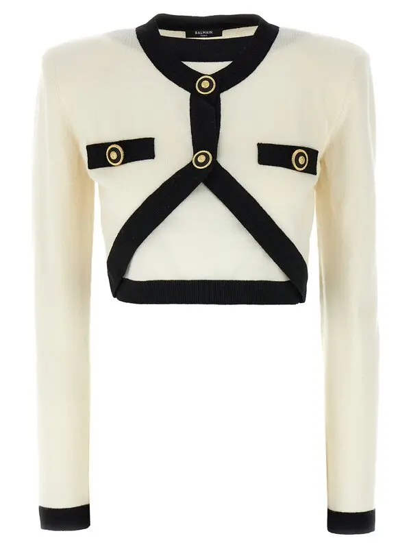 Balmain Filo Leone Catena' Sweater - White/black