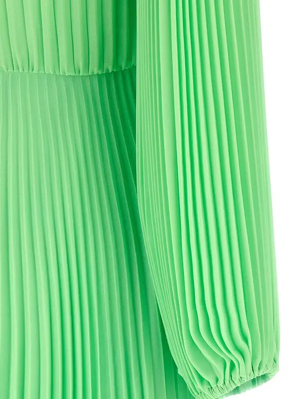 Twin-Set Pleated Maxi Dress In Green - 18% Off | Editorialist