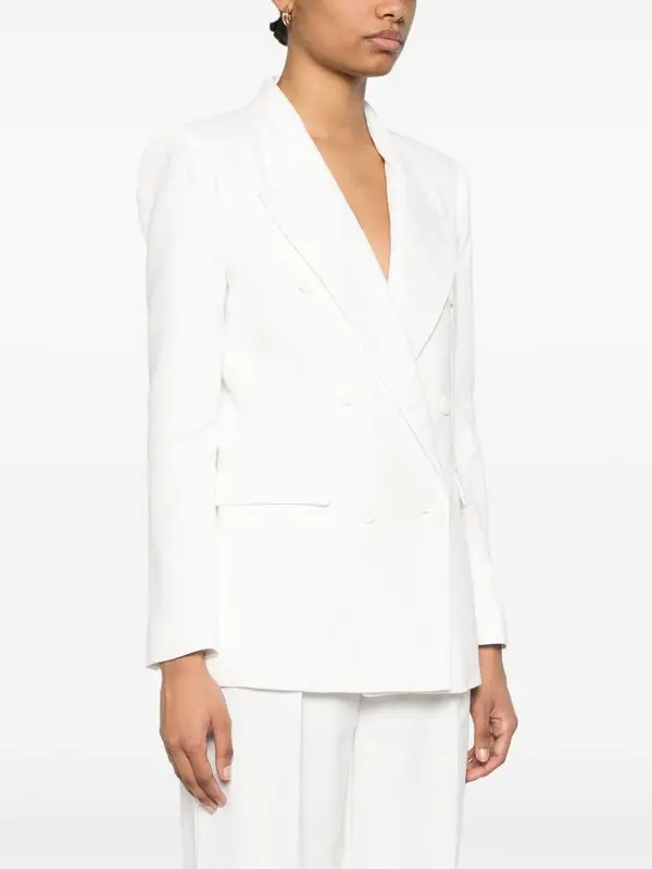 Elisabetta Franchi Linen-blend Double-breasted Jacket - Ivory
