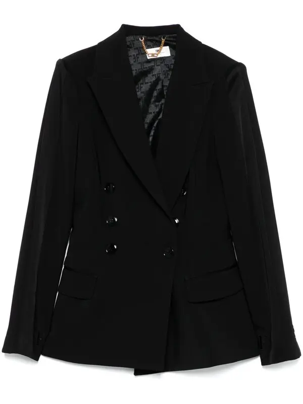 Elisabetta Franchi Double-breasted Jacket - Black