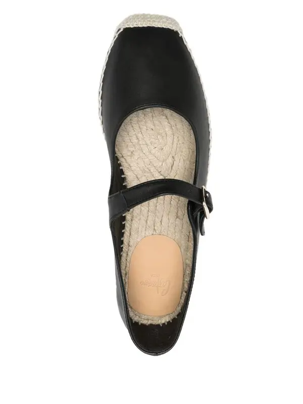 CastaÑer Pepa Leather Espadrilles - Black