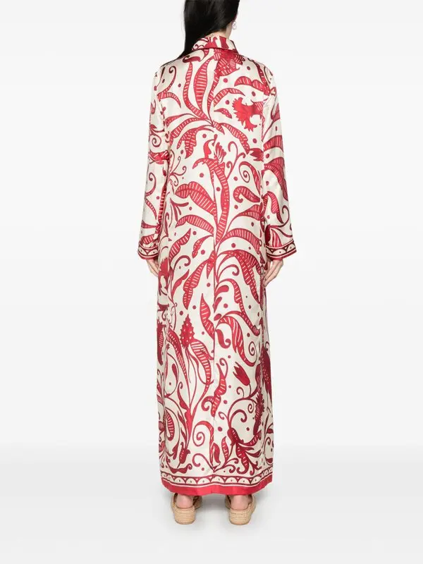 F.R.S FOR RESTLESS SLEEPERS Printed Silk Long Shirtdress