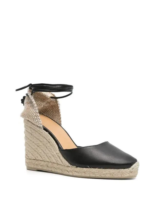 CastaÑer Carina Leather Espadrilles - Black