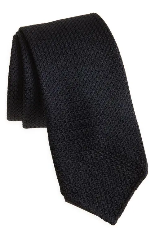DRAKE'S Grenadine Silk Neck Tie - 250 Dark Navy
