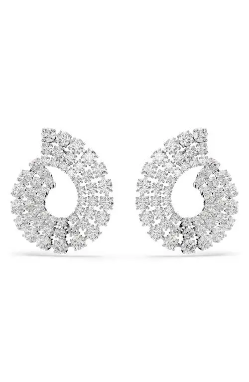 SWAROVSKI Matrix Crystal Hoop Earrings - White