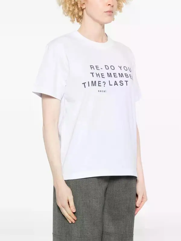 Sacai Flocked Slogan T-shirt