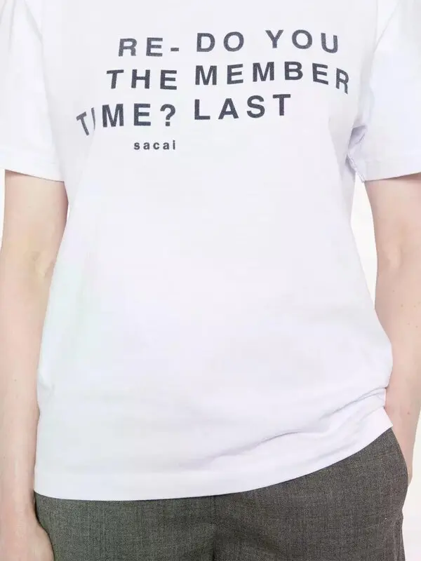 Sacai Flocked Slogan T-shirt