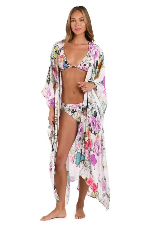 L'Agence Kara Butterfly Print Cover-up Wrap