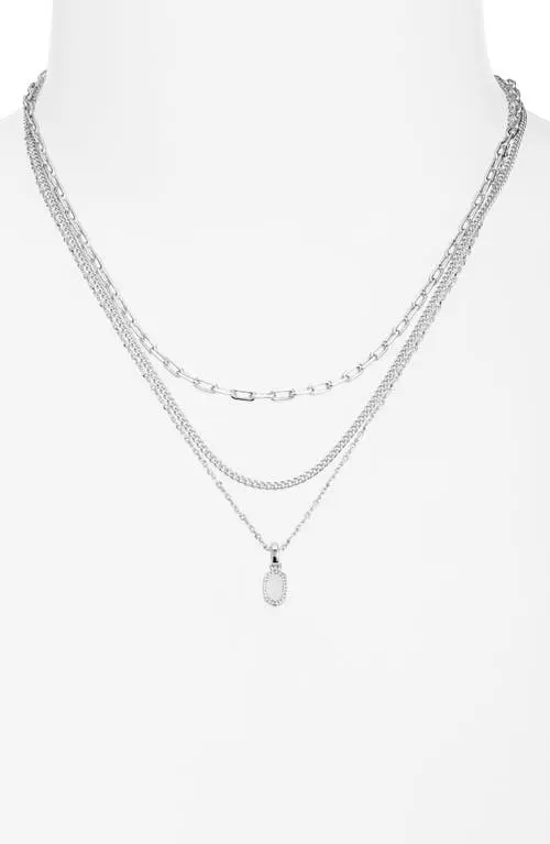 Kendra Scott Mini Elisa Gold Triple Strand Necklace - Silver Iridescent Drusy
