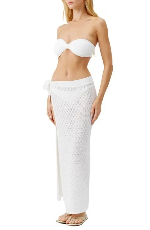 Melissa Odabash Dawn Open Stitch Cover-up Skirt - Ivory