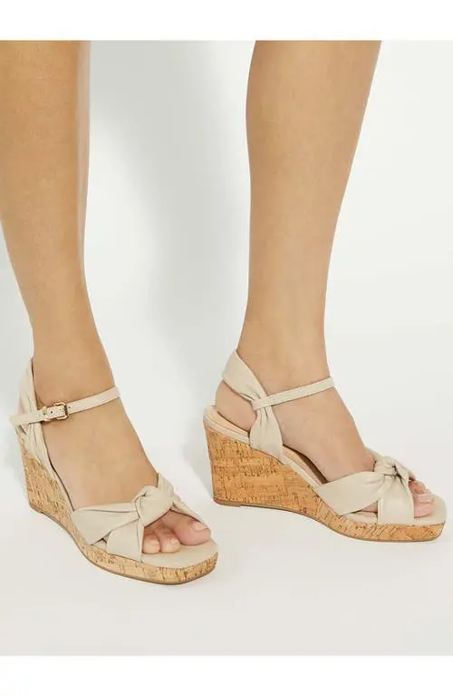 Dune London Kaino Platform Wedge Sandals - Ecru