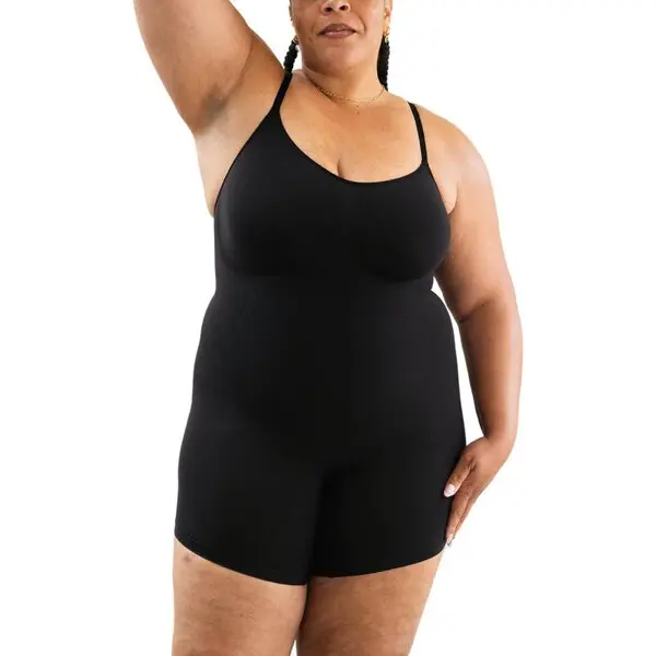 PROCLAIM Mid-thigh Plant-based Shapewear Bodysuit - Black