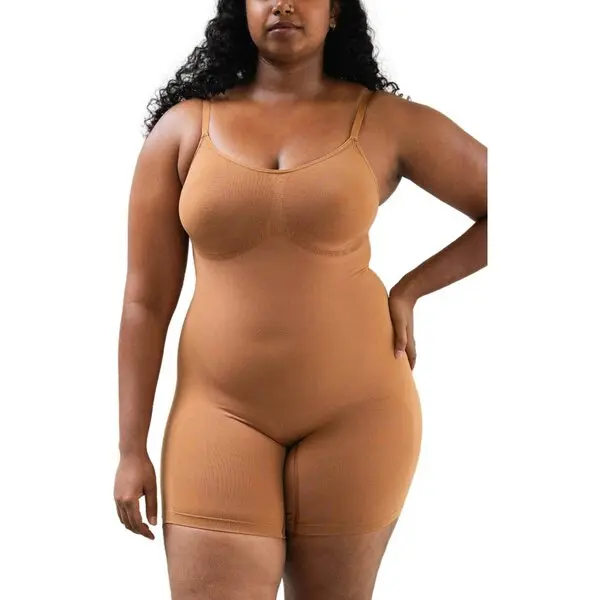 PROCLAIM Mid-thigh Plant-based Shapewear Bodysuit - Medium Nude