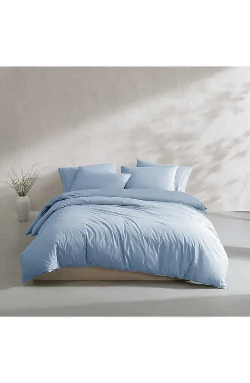 Calvin Klein Washed Percale Comforter & Sham Set - Chambray Blue