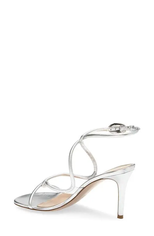 GIANVITO ROSSI Black Mamba Sandal - Silver Trasp