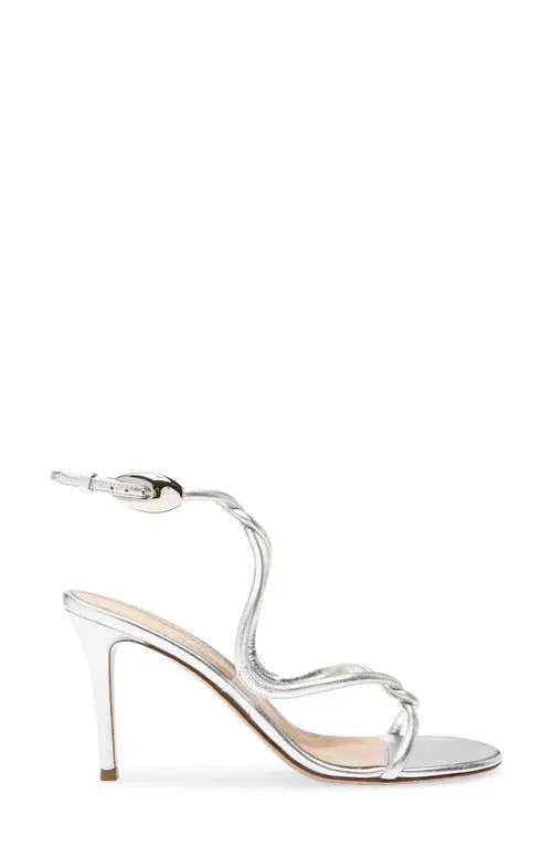 GIANVITO ROSSI Black Mamba Sandal - Silver Trasp