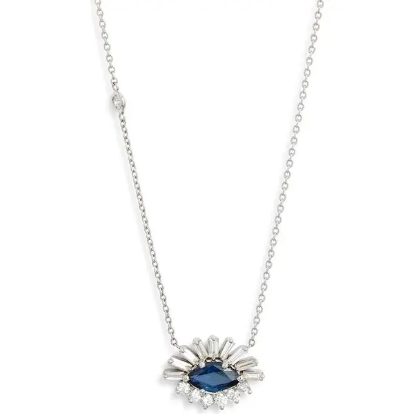 Shay Diamond & Sapphire Evil Eye Pendant Necklace - Blue