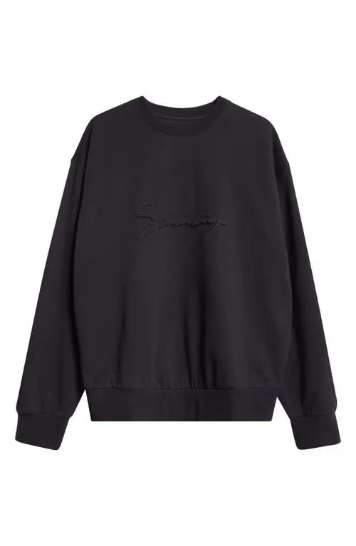 Givenchy Boxy Fit Embossed Logo Fleece Sweatshirt