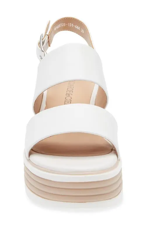 Regarde Le Ciel Sheyla Platform Wedge Sandals - Garment White