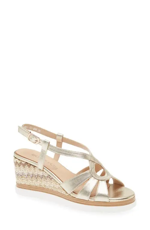 Regarde Le Ciel Madison Slingback Platform Wedge Sandal - Platino