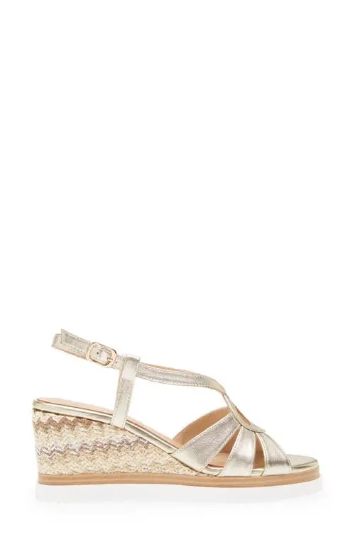 Regarde Le Ciel Madison Slingback Platform Wedge Sandal - Platino