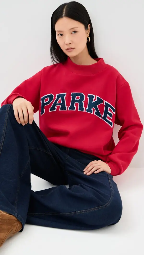 PARKE Varsity Mock Neck Sweatshirt