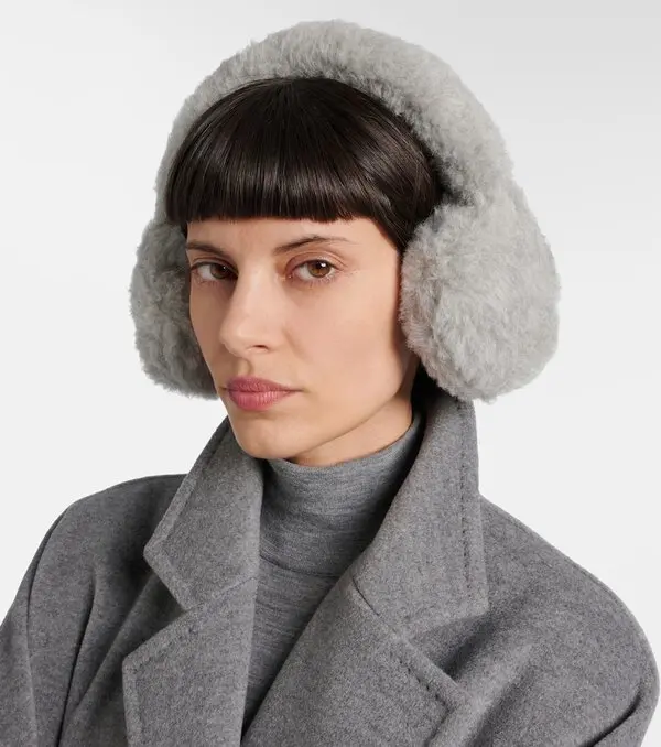 Max Mara Muffy Teddy Earmuffs - Grey