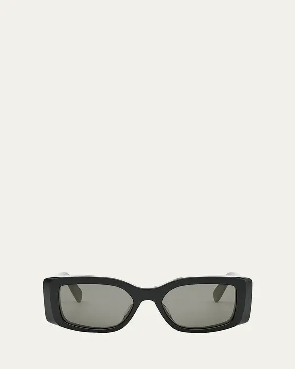 Celine Triomphe Rectangular Sunglasses - Shiny Black Smoke