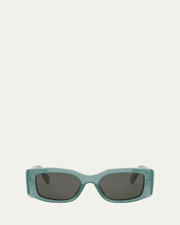 Celine Triomphe Rectangular Sunglasses - Shiny Light Green Smoke