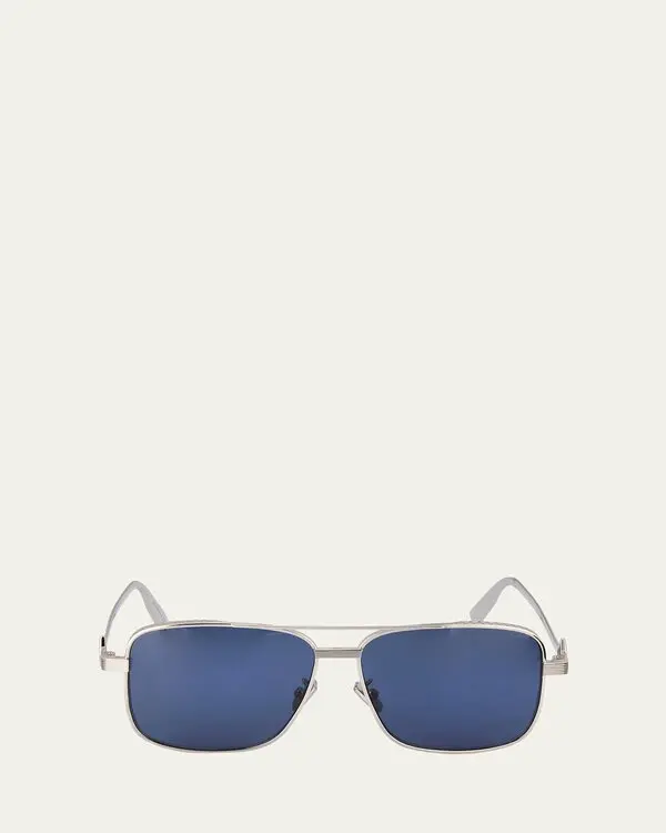 Dior Cd Diamond S9u Square Sunglasses - Shiny Palladium Blue