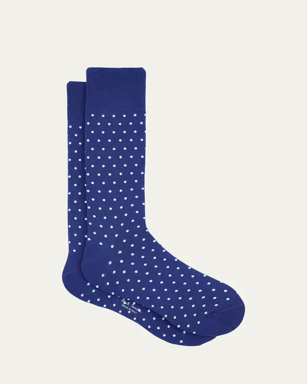 Paul Smith Jeremy Polka Dot Crew Socks - Navy