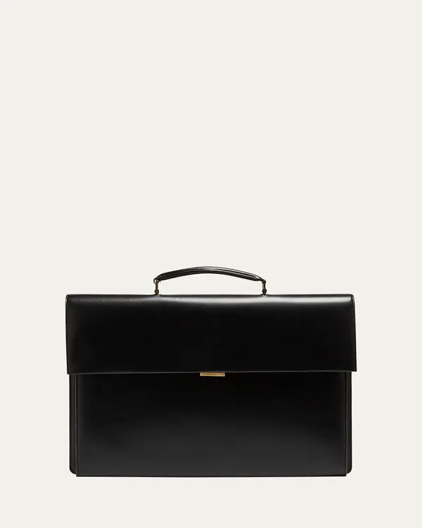 Saint Laurent Smooth Leather Briefcase - Nero