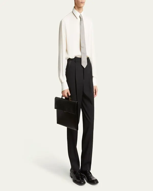 Saint Laurent Smooth Leather Briefcase