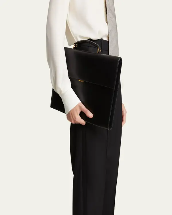 Saint Laurent Smooth Leather Briefcase
