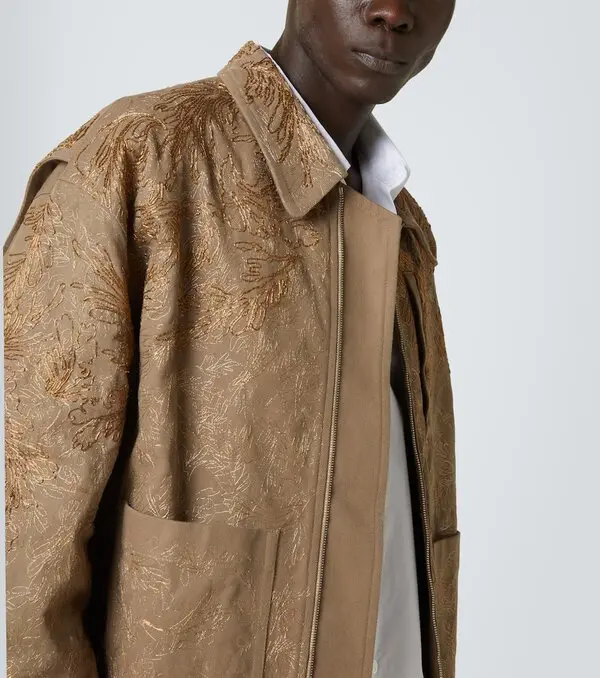 Dries Van Noten Floral Lame Cotton Blouson