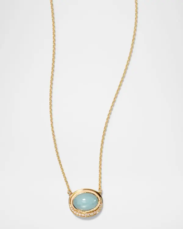 JAMIE TURNER 18k Yellow Gold Aurora Crescent Pendant - Aquamarine