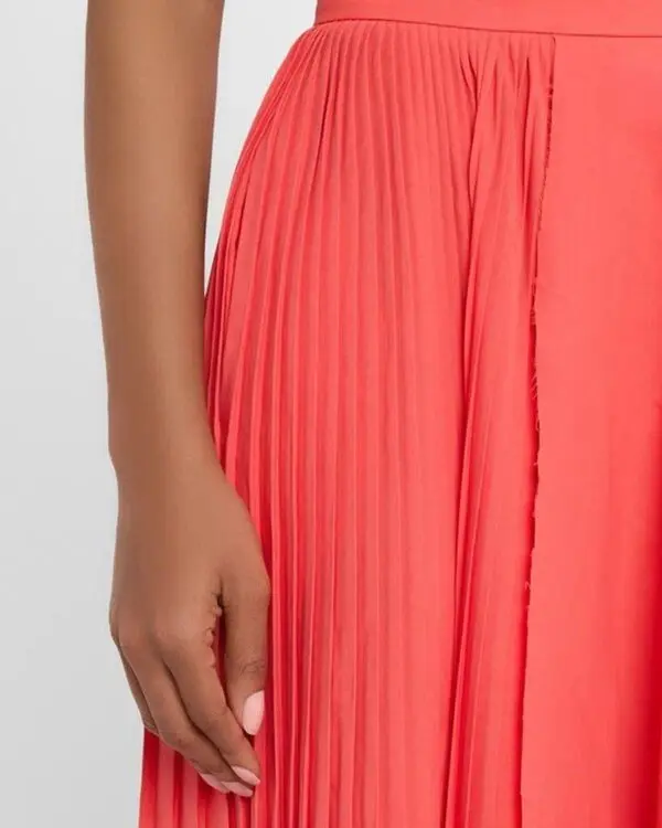 Alexander McQueen Pleated Asymmetric Draped Midi Skirt - Pnkorg