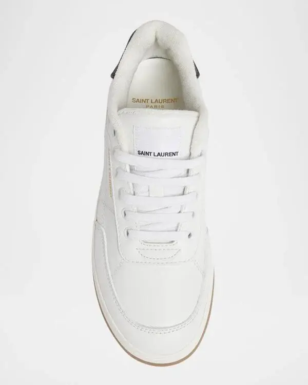 Saint Laurent Sl61 Leather Low-top Sneakers - Bianco