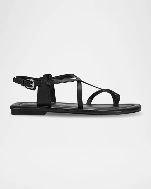 Marc Fisher Gerty Strappy Leather Sandals - Black