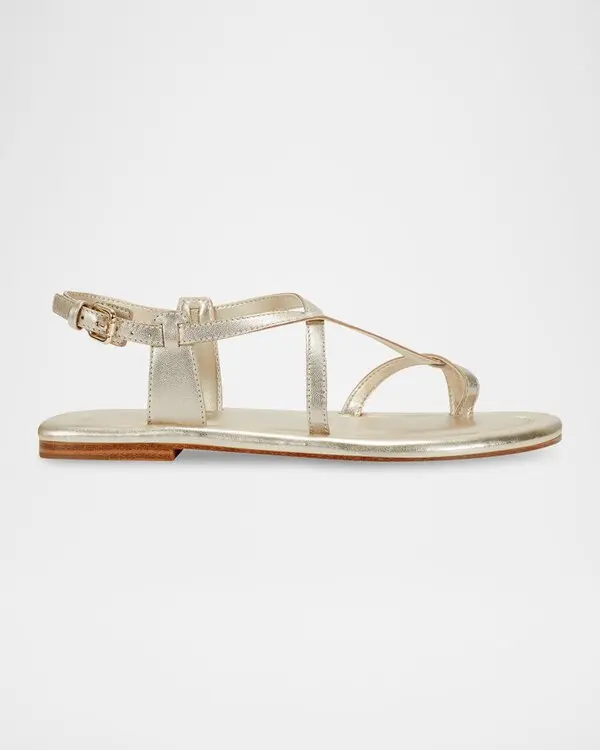 Marc Fisher Gerty Strappy Leather Sandals - Platino