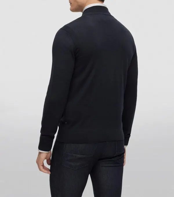 BOSS Wool-cashmere-silk Zip-up Cardigan