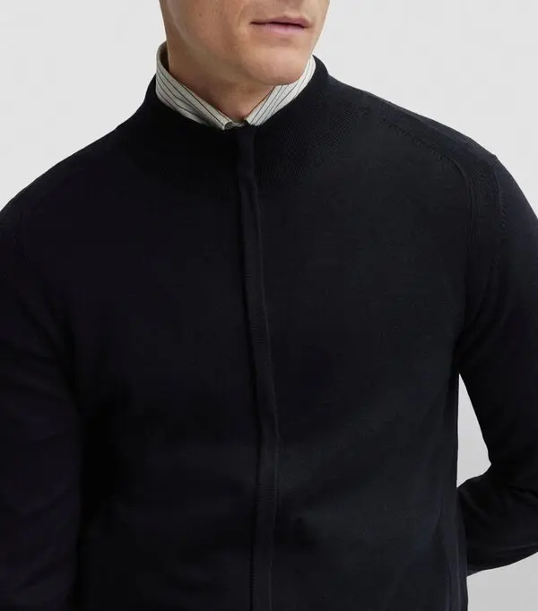 BOSS Wool-cashmere-silk Zip-up Cardigan