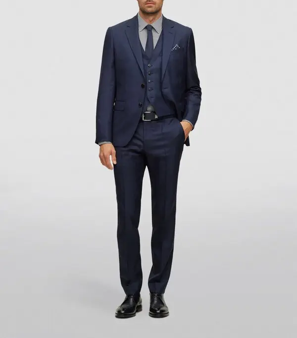 BOSS Printed Slim-fit Shirt - Blue