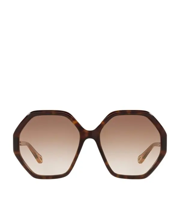 Chloé Acetate Esther Geometric Sunglasses - Brown