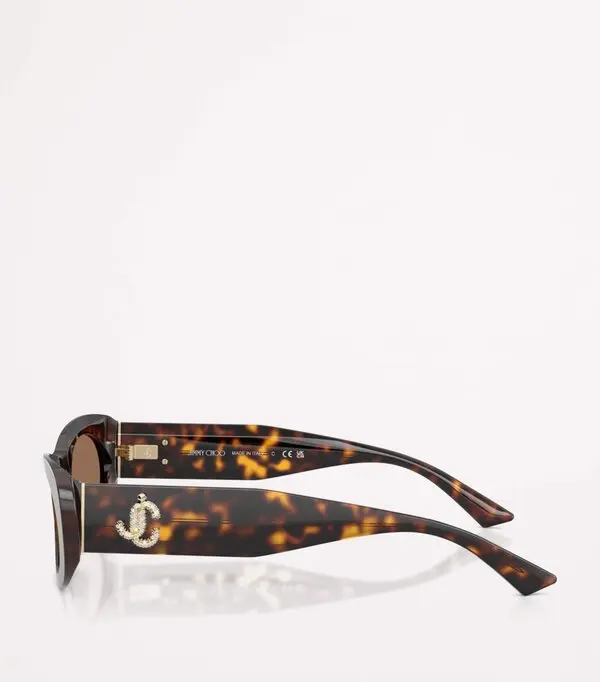 JIMMY CHOO Havana Oval Sunglasses - Brown