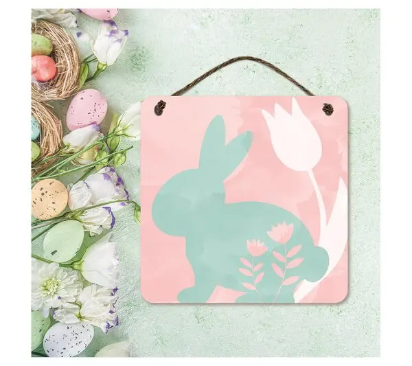 COURTSIDE MARKET Bunny Silhouette Iii 15x15 Art Board With Twin - One-color