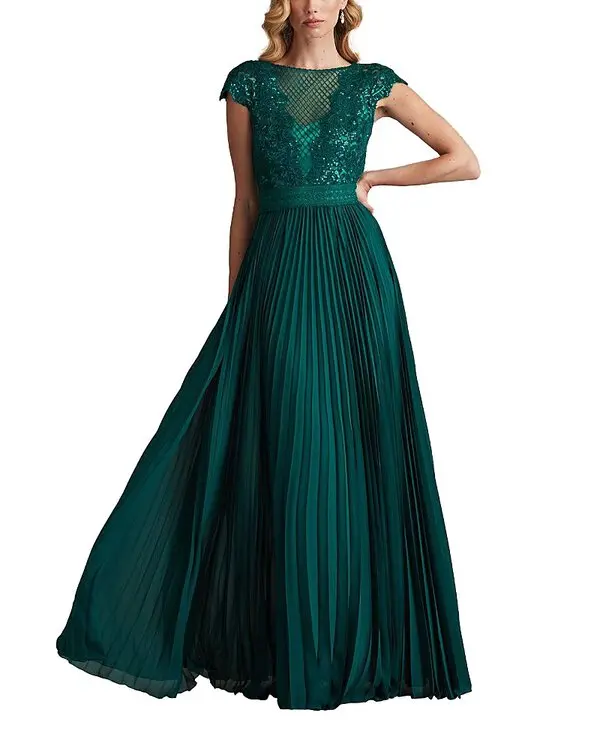 Tadashi Shoji Surette Sequin Embroidered Gown