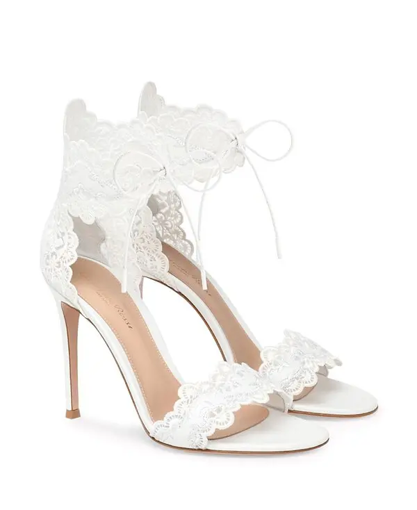 GIANVITO ROSSI Evie Sandals - White Nappa Leather