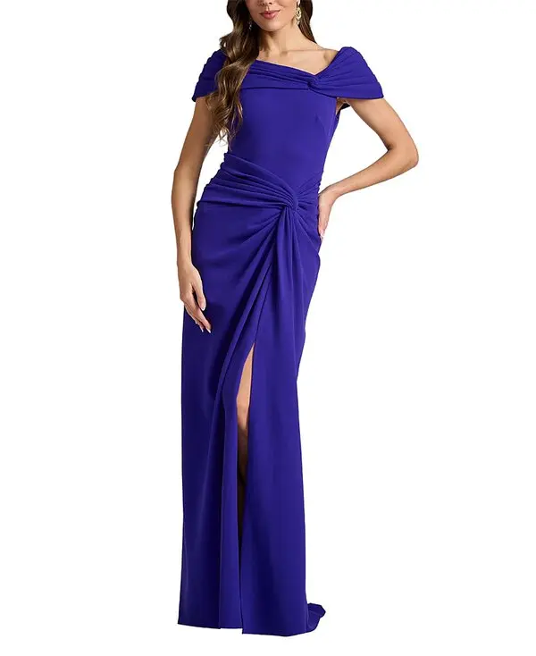 Tadashi Shoji Perkins Draped Gown - Purple