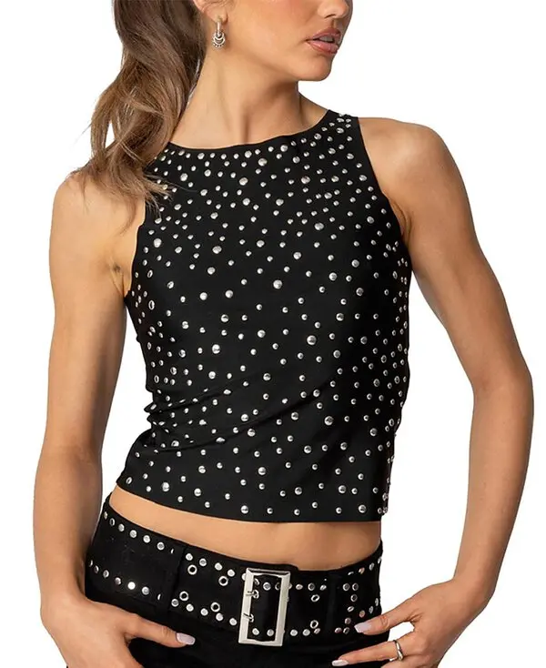 EDIKTED Alexandra Studded Top